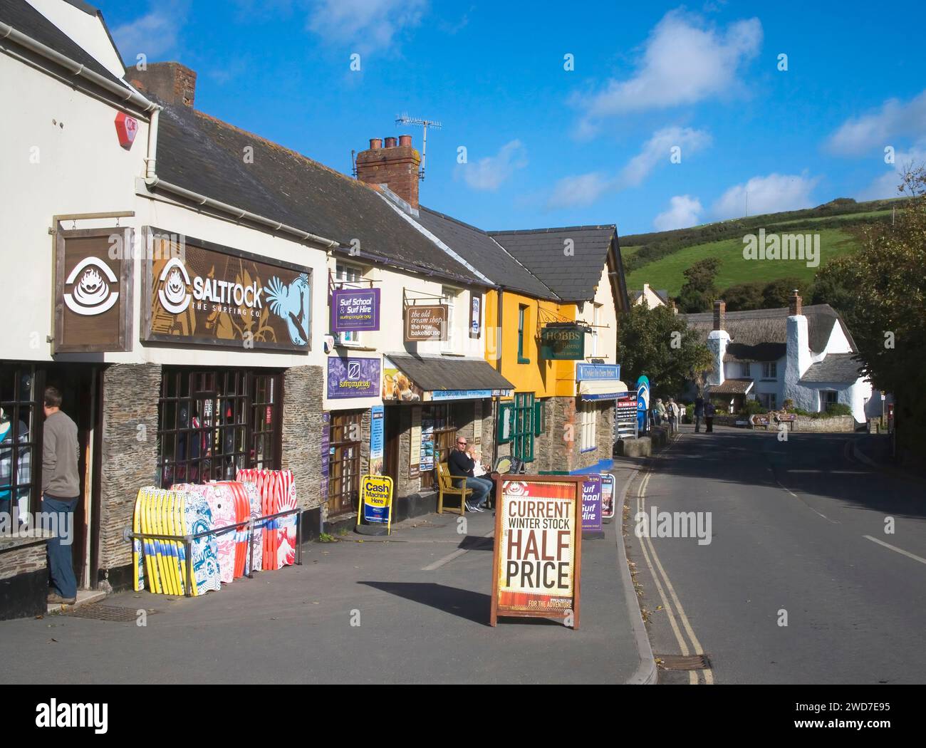 the small holiday town of croyde on the north Devon coast Stock Photo - Alamy
