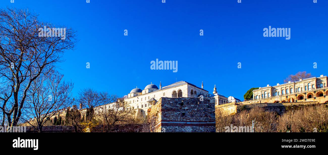Topkapi Palace Panoramic View From Sea side located on the Sarayburnu ...