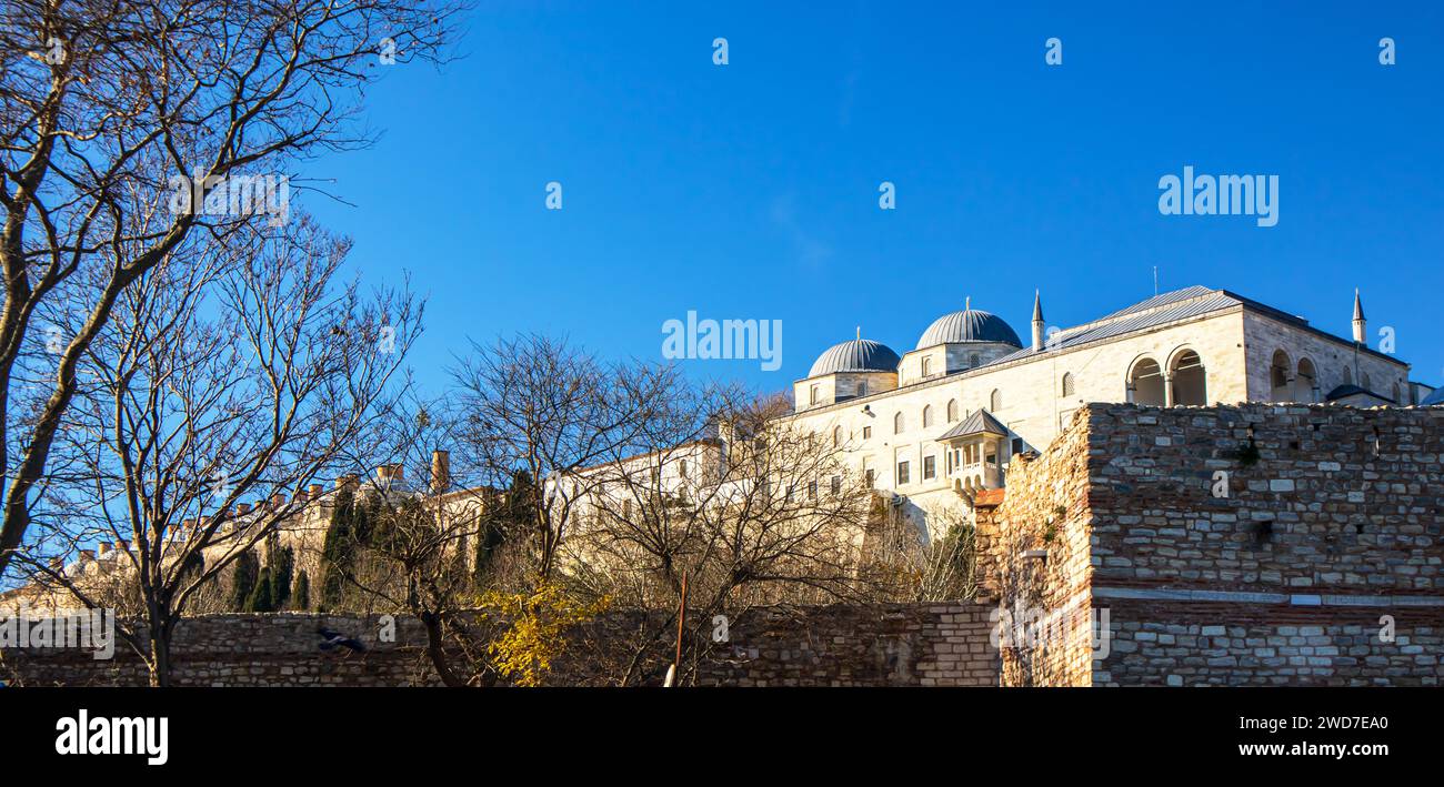 Topkapi Palace Panoramic View From Sea side located on the Sarayburnu ...