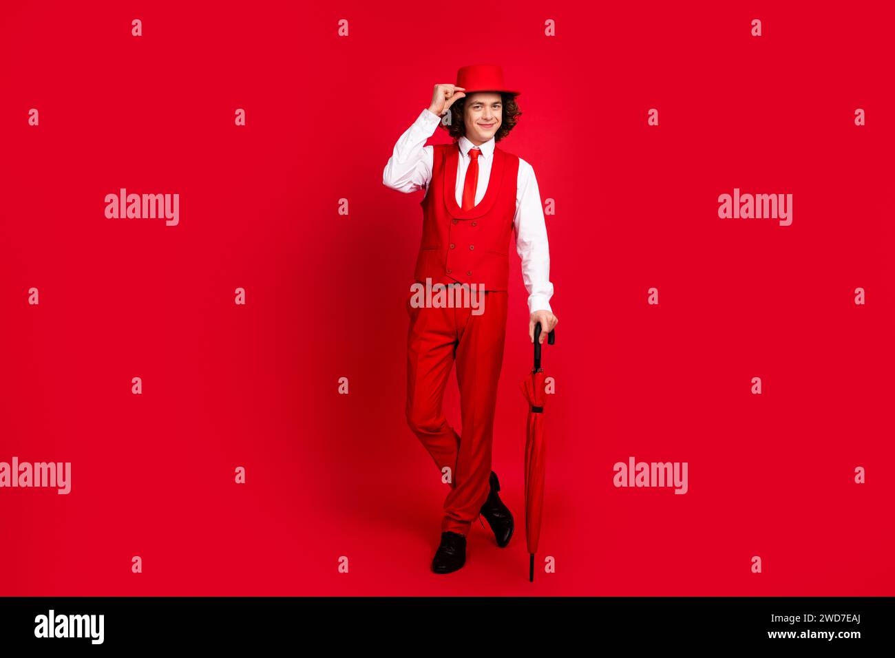 Full length body size photo of handsome british gentleman outfit guy ...