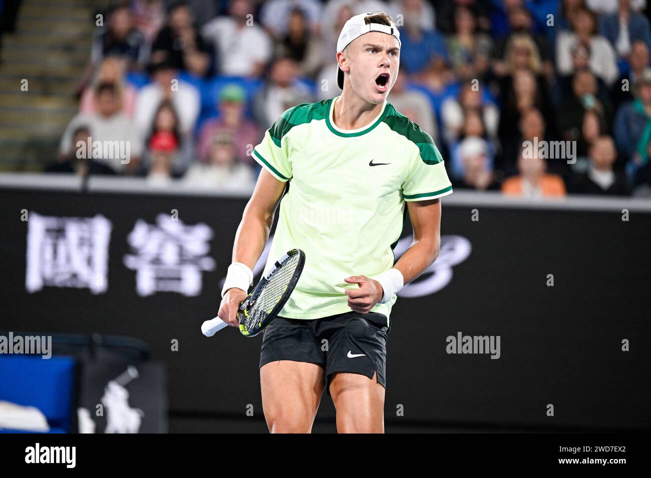Mebourne, Australia. 18th Jan, 2024. Holger Rune of Denmark during the Australian Open AO 2024 ...