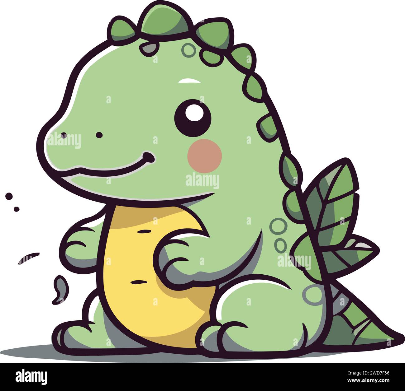 Cute cartoon crocodile. Vector illustration isolated on white ...