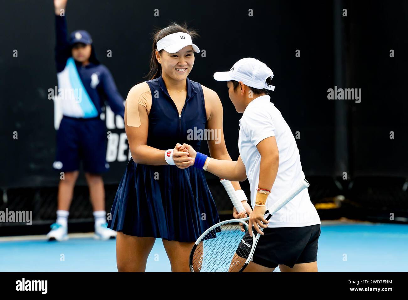 Melbourne, Australia. 19th Jan, 2024. Guo Hanyu (L)/Jiang Xinyu ...