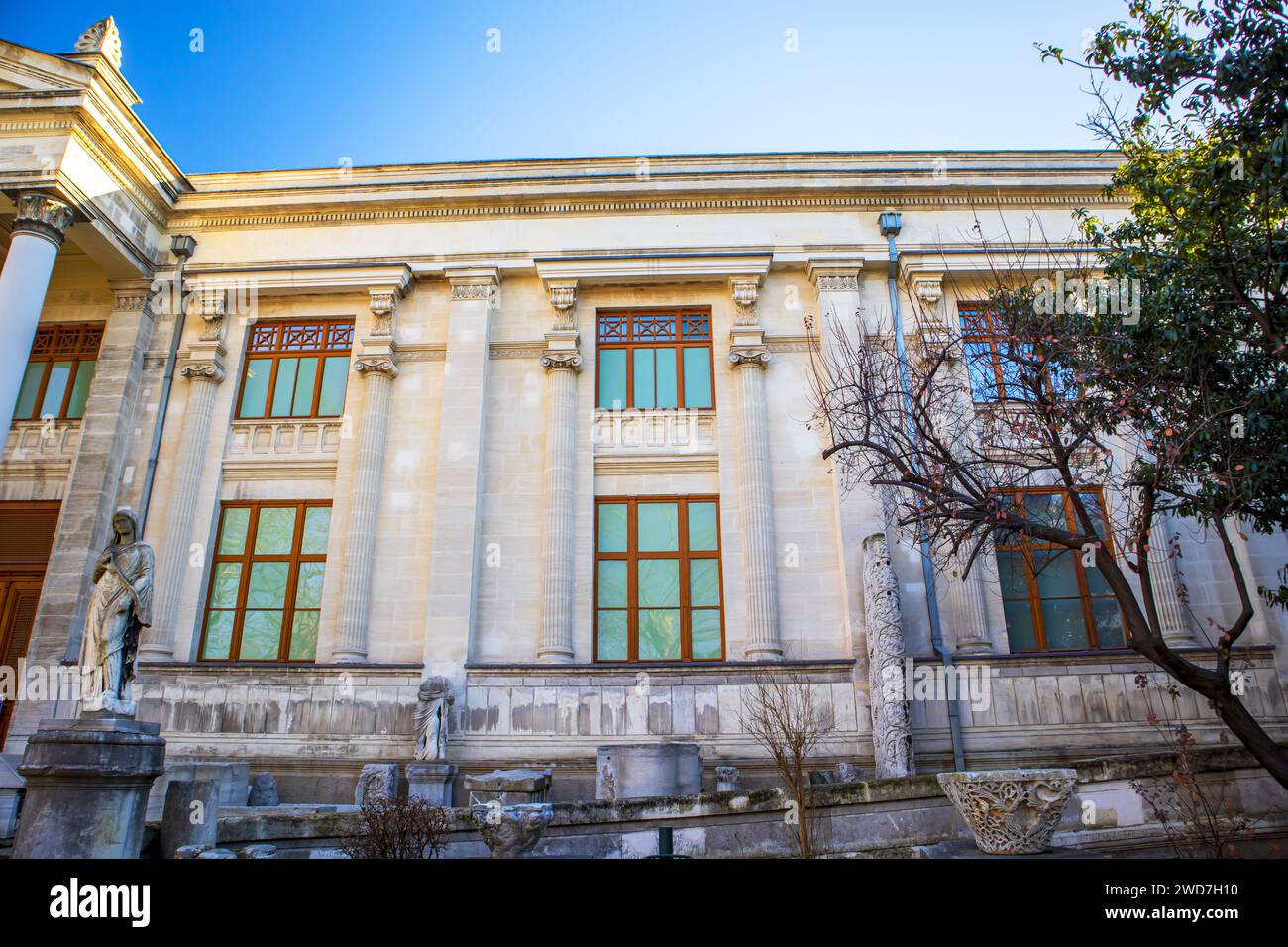 The Istanbul Archeology Museum main building facades and garden ...