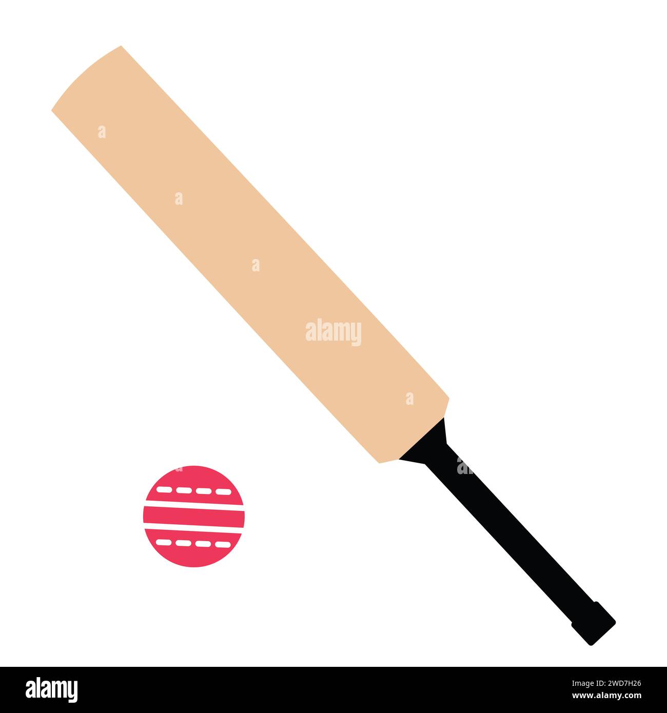 Cricket bat with ball icon. Cricket bat sign. Game play competition ...