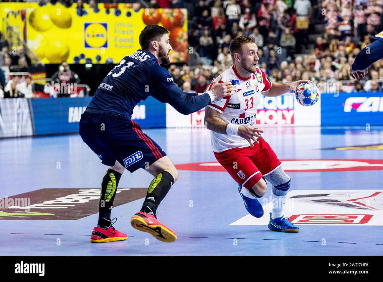 Ludovic Fabregas of France and Luka Cindric of Croatia during the Men's ...