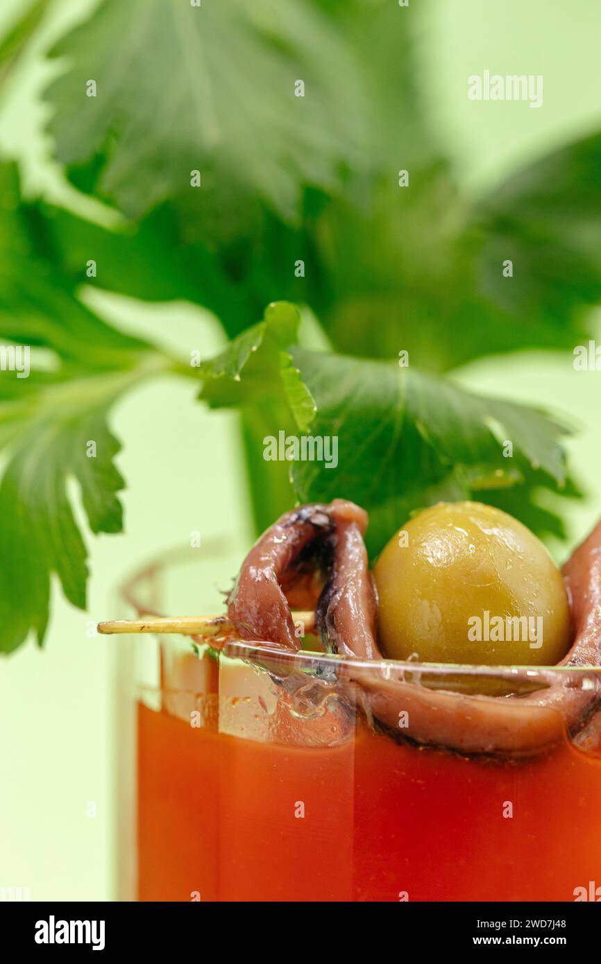 alcoholic cocktail bloody Mary in a glass Stock Photo - Alamy