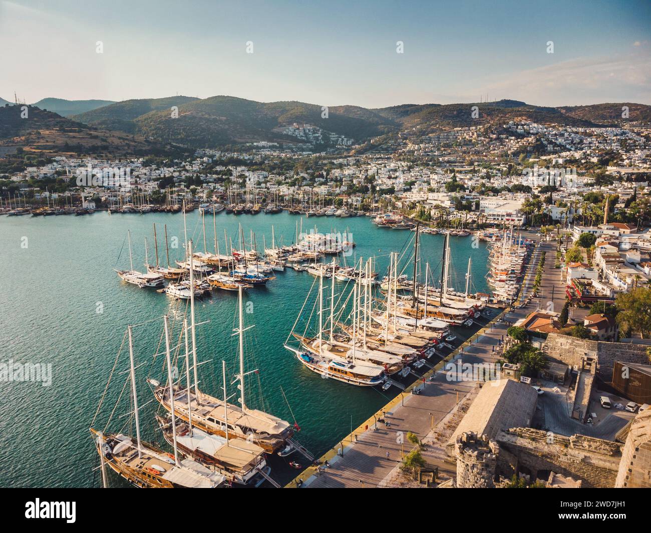 Bodrum Cruise Port southwestern Aegean sea harbor. A stunning view of ...