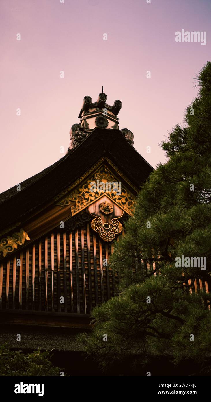 Japanese Temple at Sunset in Kyoto Stock Photo - Alamy