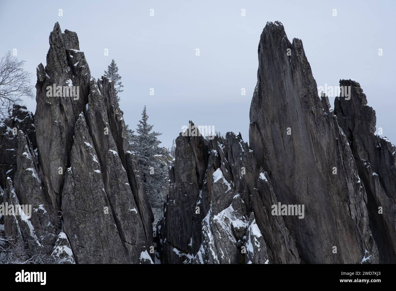 Group of Snow-Covered Rocks in a Winter Landscape Stock Photo - Alamy