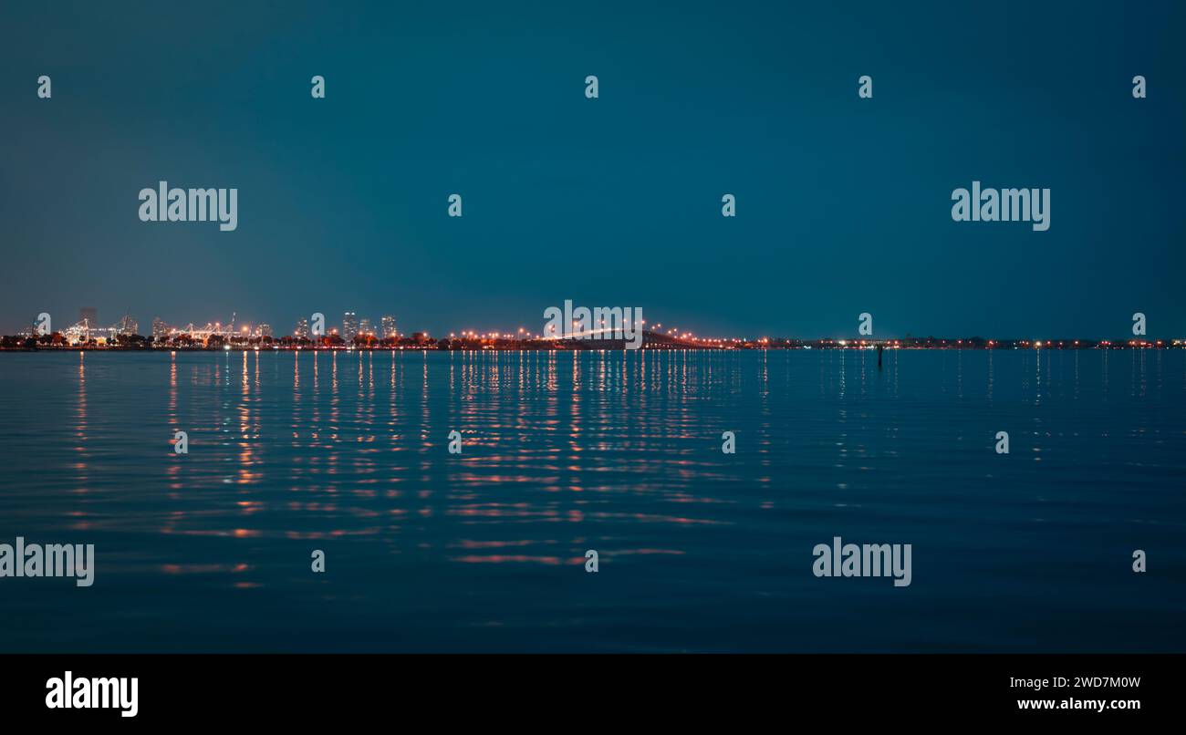 water tower in the night miami Florida Stock Photo - Alamy
