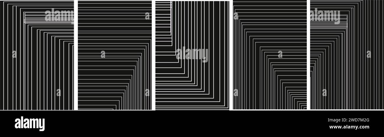 Distorted line vertical posters set vector illustration Stock Vector ...