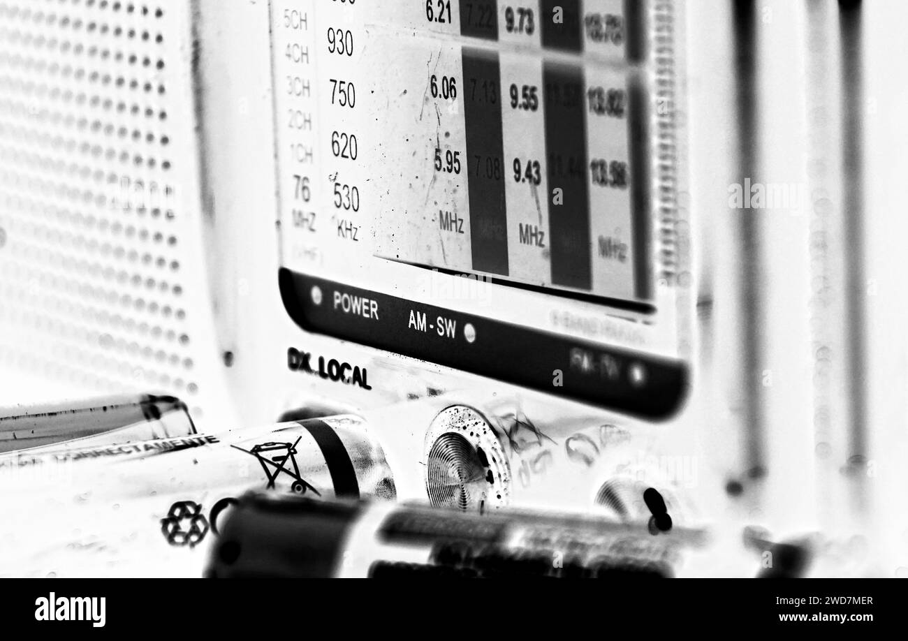 Portable radio or transistor for funds Stock Photo - Alamy