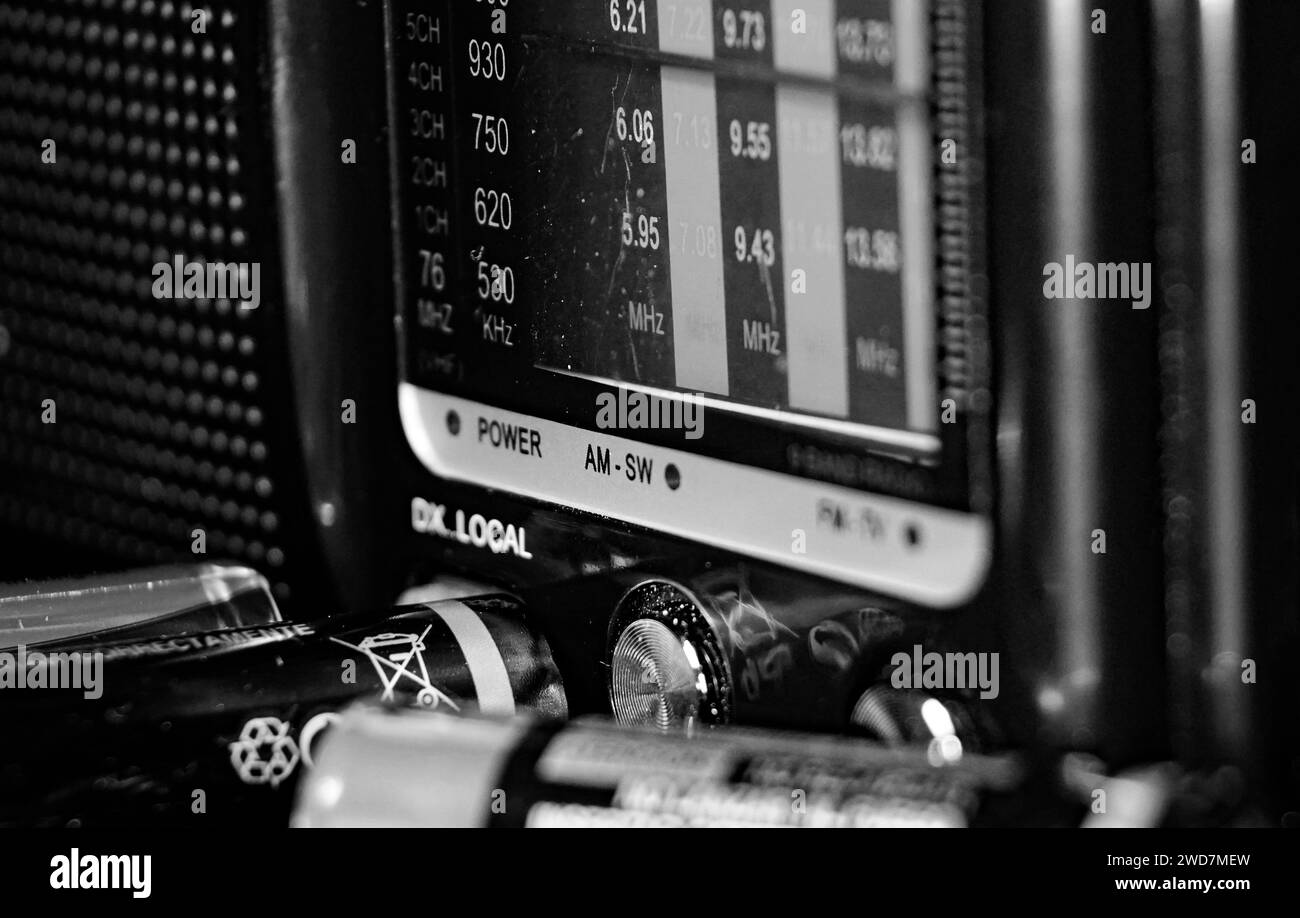 Portable radio or transistor for funds Stock Photo - Alamy
