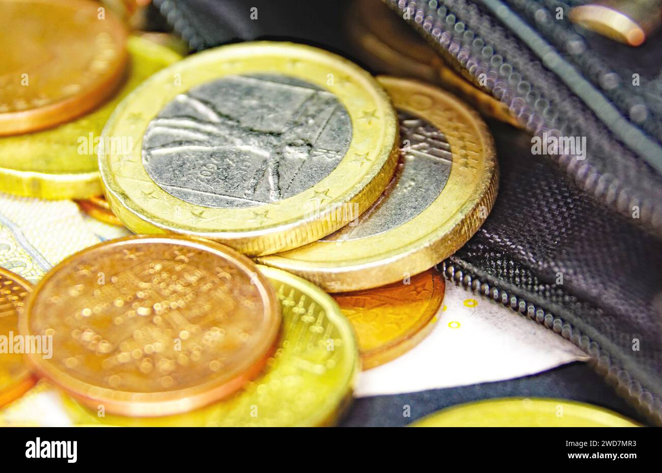 Money coins on white background for backgrounds Stock Photo - Alamy