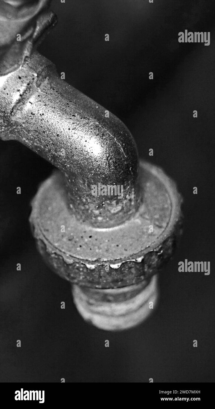 Faucet inside the water meter room Stock Photo - Alamy