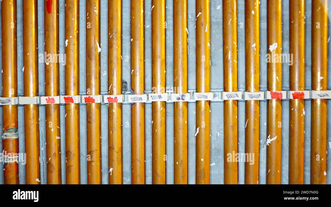 Union pipe to the water meter for funds Stock Photo - Alamy