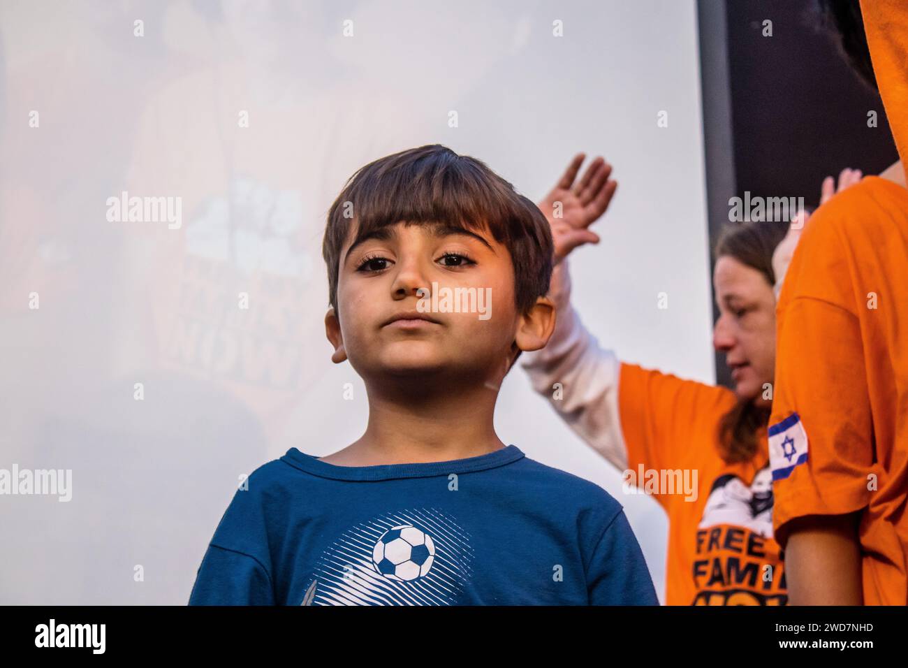 Tel Aviv, Israel - January 18, 2024 Kfir's family participate in ...