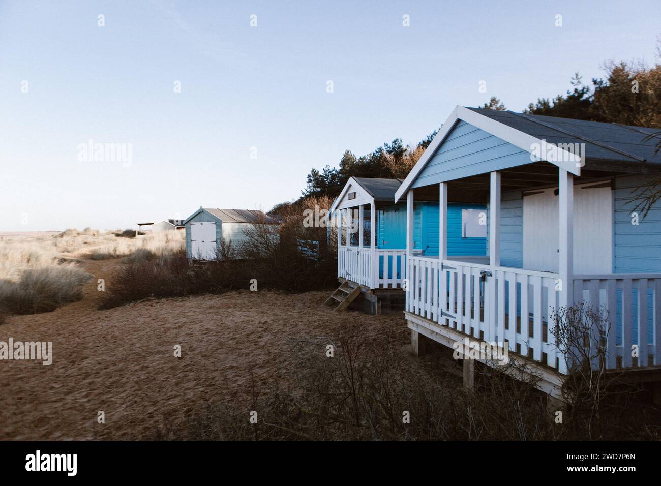 Beach Huts for Hire on Hunstanton Beach in Winter Stock Photo - Alamy