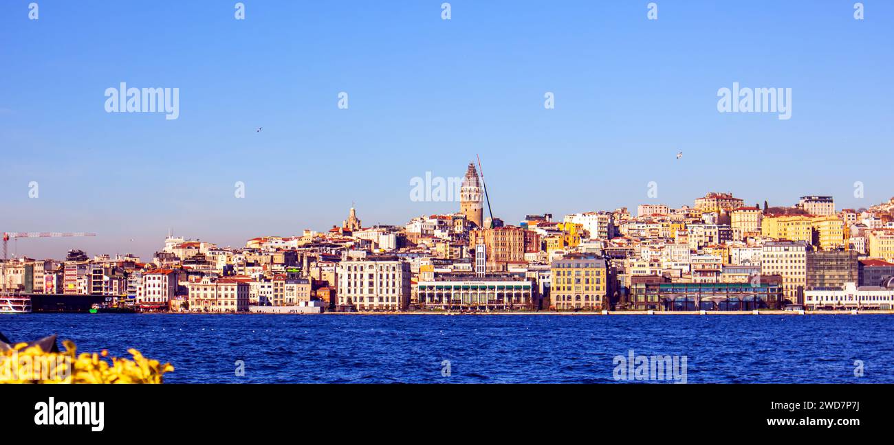 Istanbul City Shorescape, Karakoy, Galata Tower, Galata Port Bosphorus ...