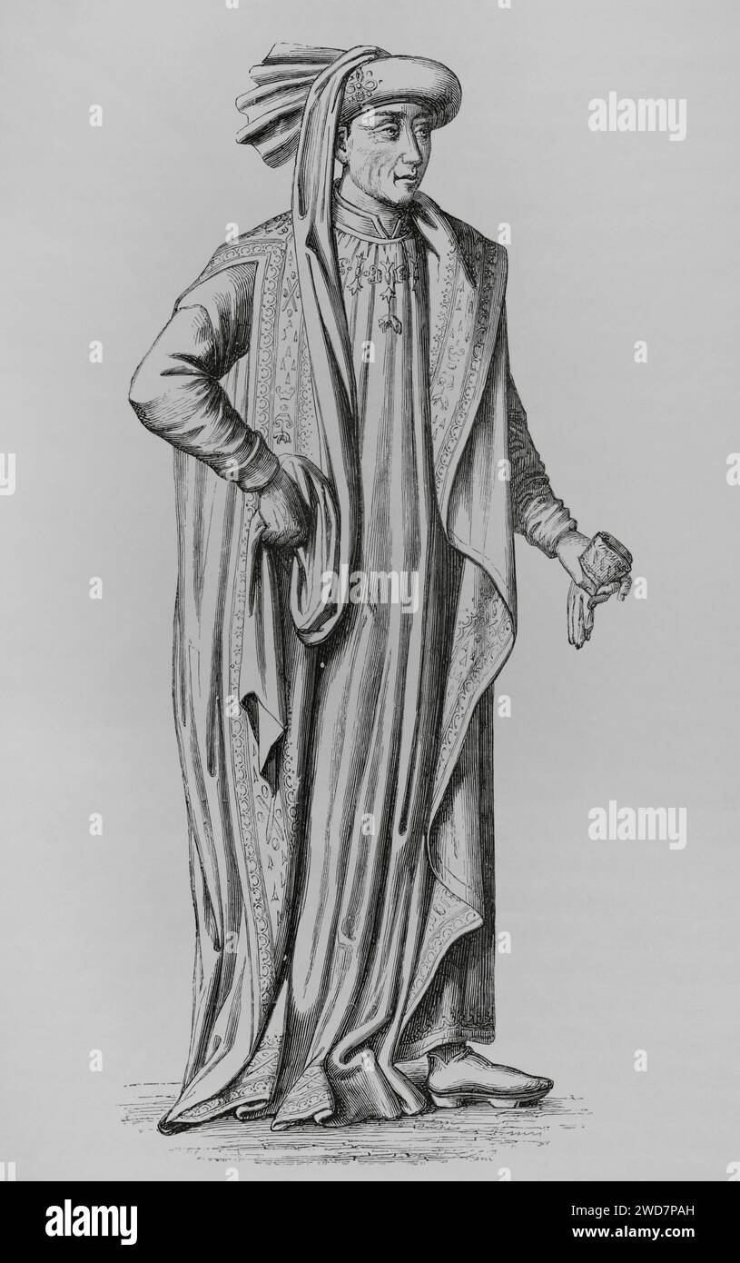 Philip III the Good (1396-1467). Duke of Burgundy. Portrait. Engraving ...