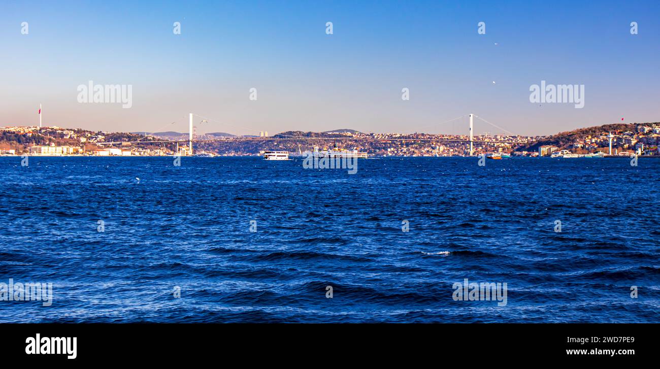 Istanbul Bosphorus And Bosphorus Bridge Panoramic View Istanbul Turkey ...
