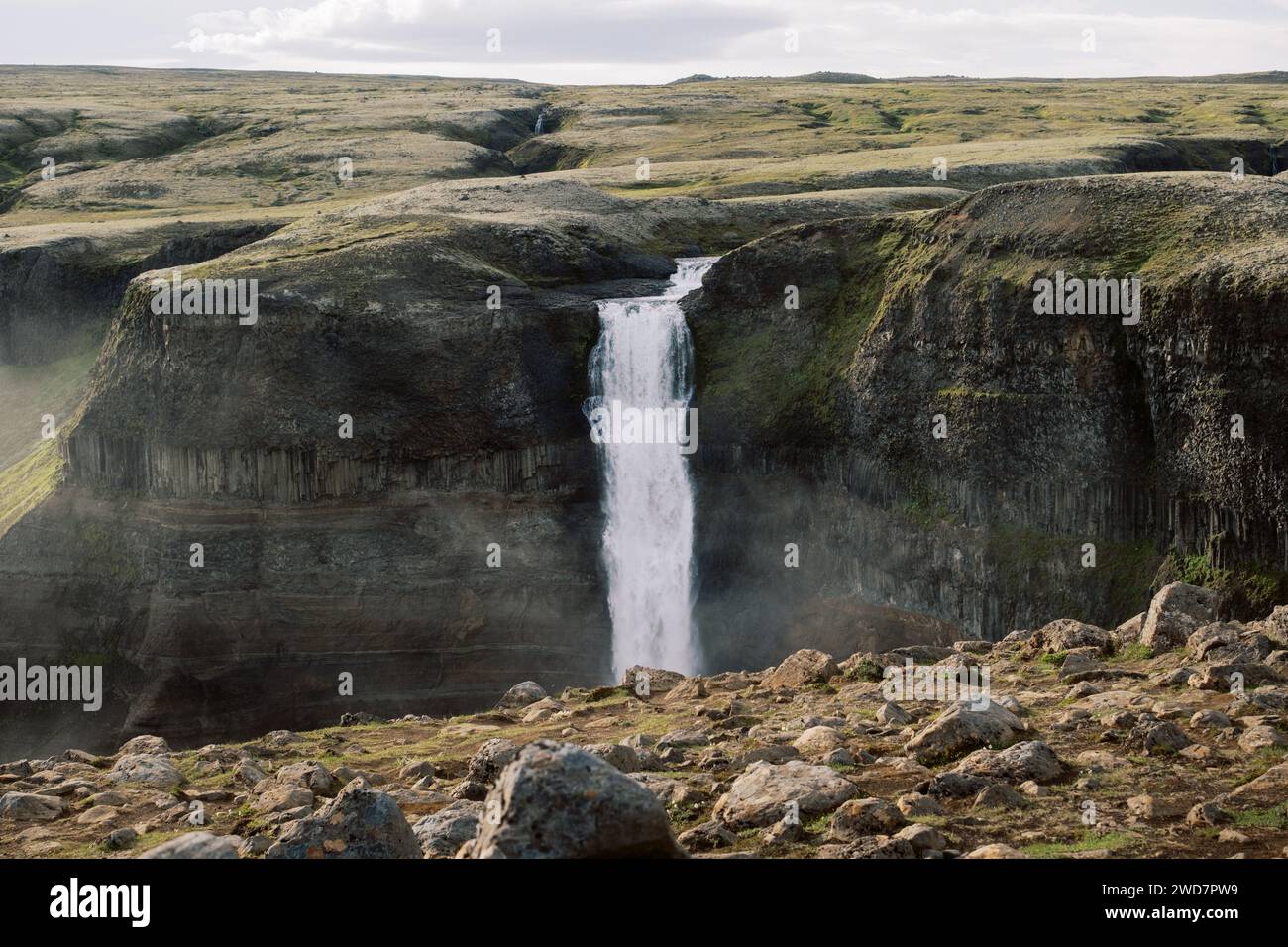 Powerful natural Iceland waterfall travel attraction view Stock Photo ...