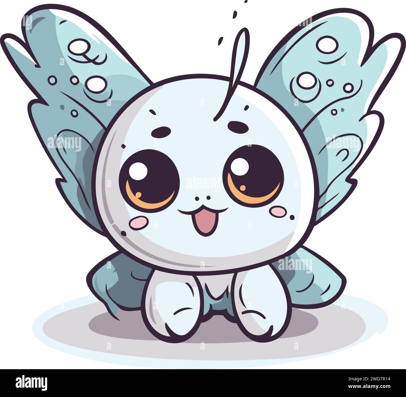 Cute cartoon butterfly. Vector illustration isolated on a white ...