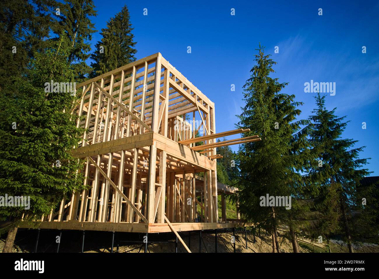 Drone's vantage point offers view of two-storey wooden-framed domicile ...