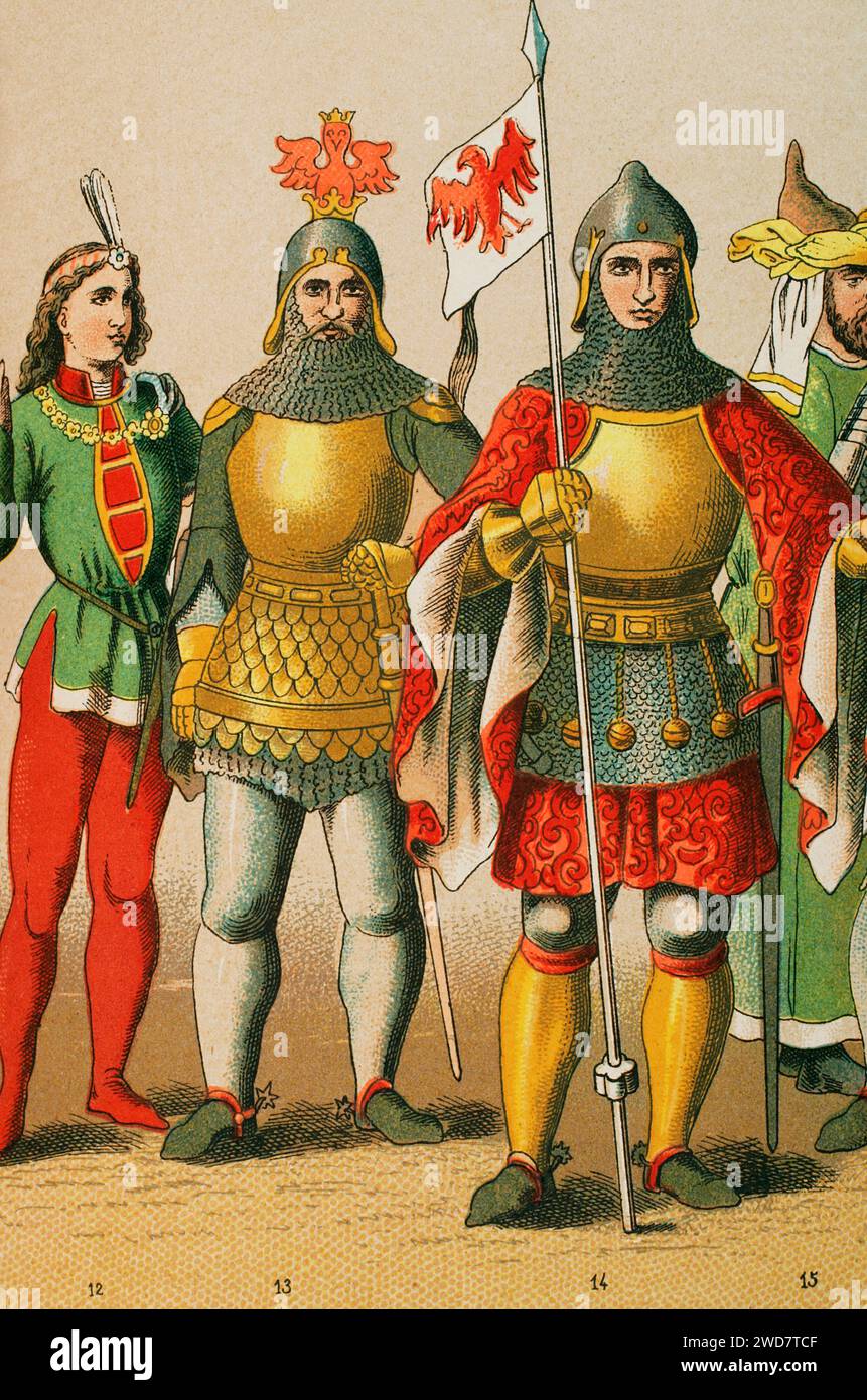 History of Germany. Middle Ages. 1400-1450. From left to right, 12 ...