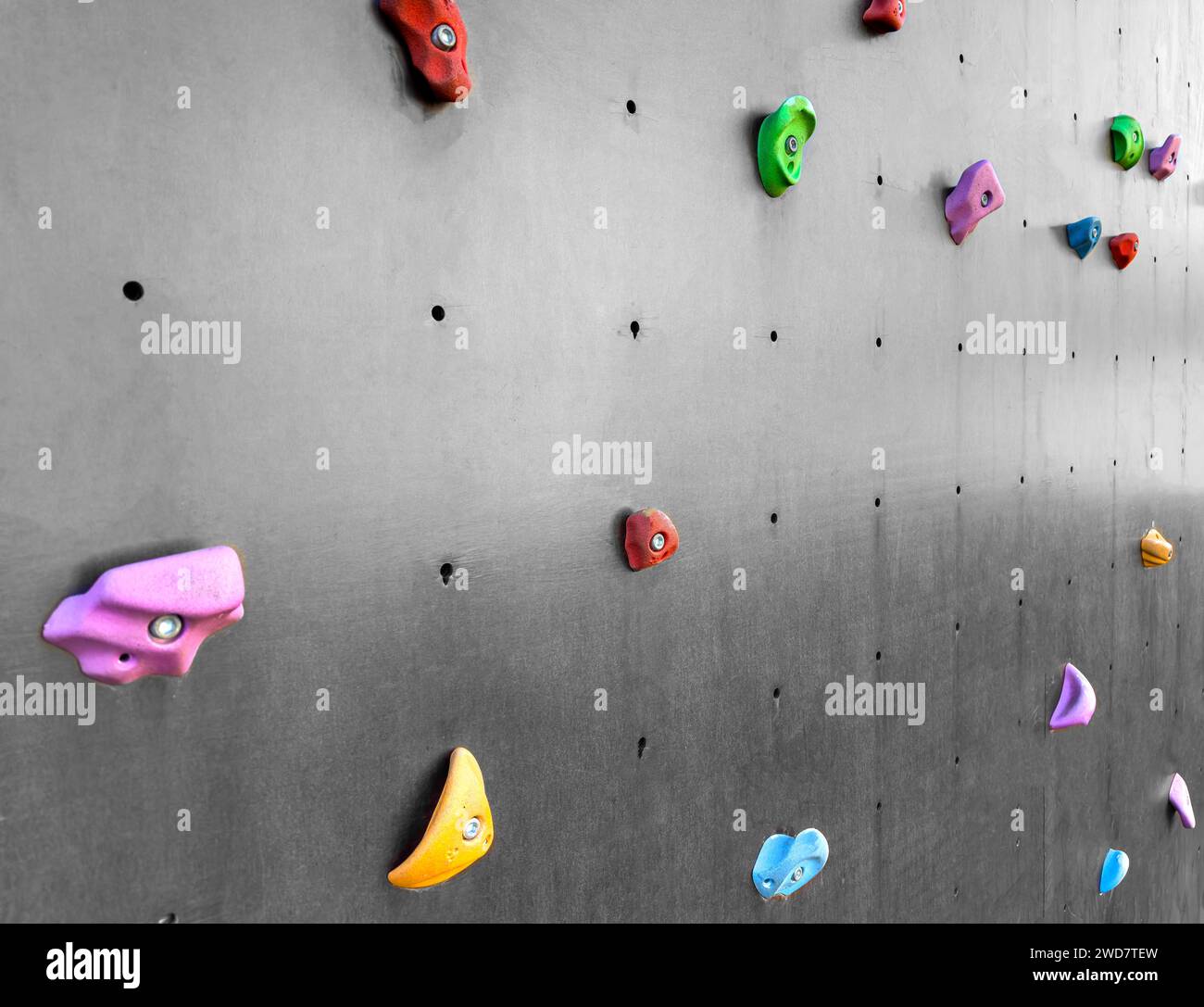 Wall for learning rock climbing Stock Photo - Alamy