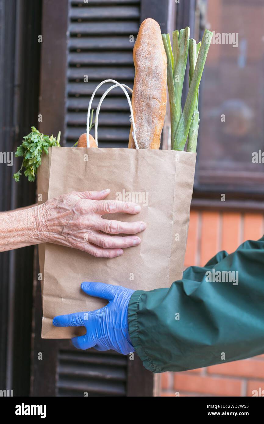 food delivery during pandemic quarantine Stock Photo - Alamy