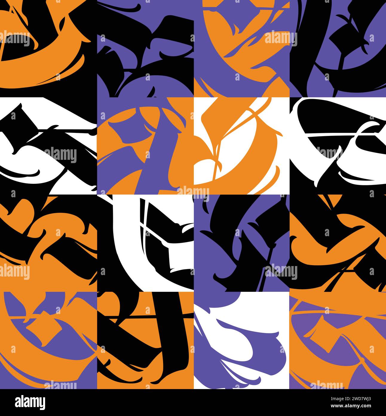 Pattern, ornament in the Gothic style. Vector. Colored letter symbols ...