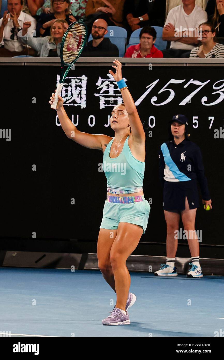 Melbourne, Australia, 19th Jan, 2024. Tennis player Maria Timofeeva ...