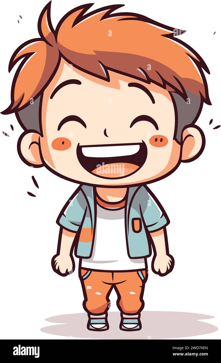 Cartoon boy laughing Cut Out Stock Images & Pictures - Alamy