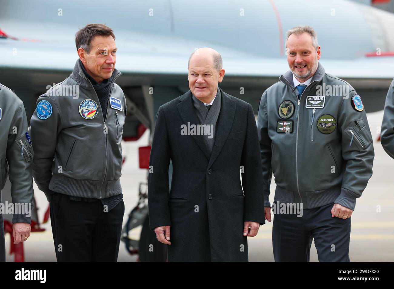 Manching, Germany. 19th Jan, 2024. Federal Chancellor Olaf Scholz (SPD ...