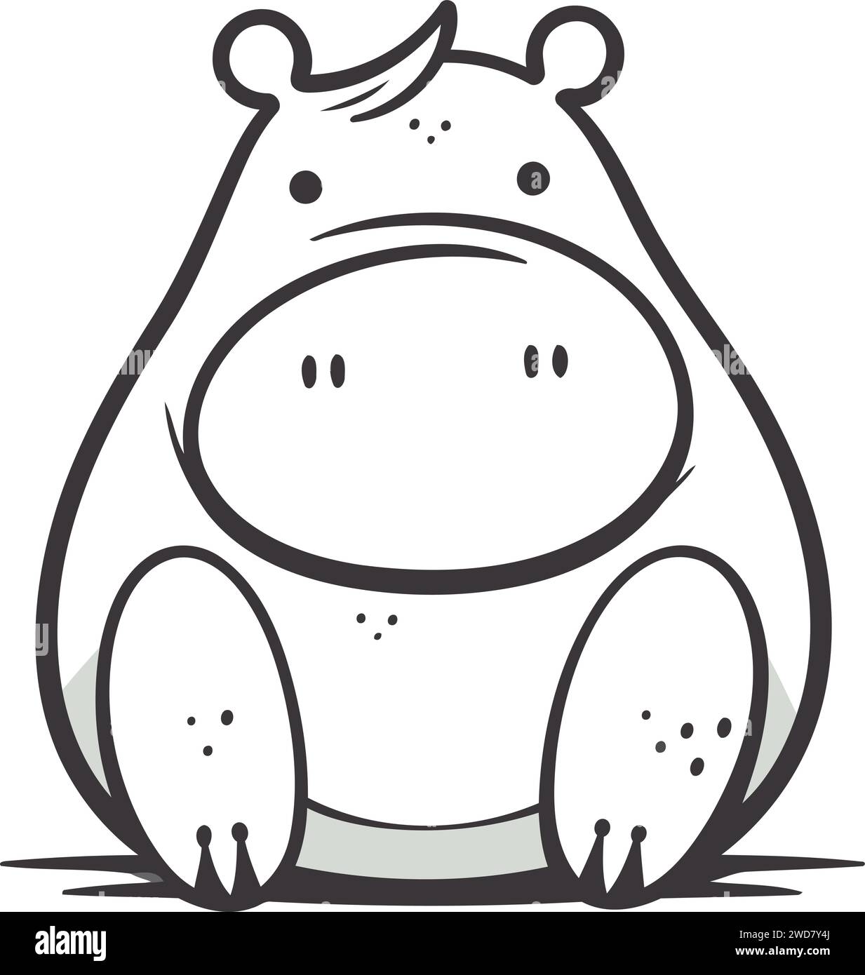 Hippopotamus. Cute cartoon animal. Vector illustration Stock Vector ...