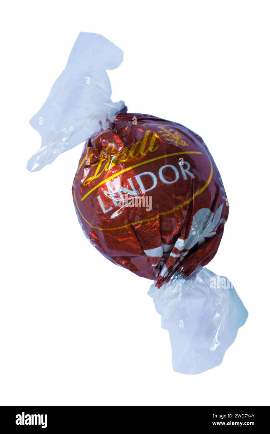 Lindt Lindor hazelnut chocolate isolated on white background Stock ...