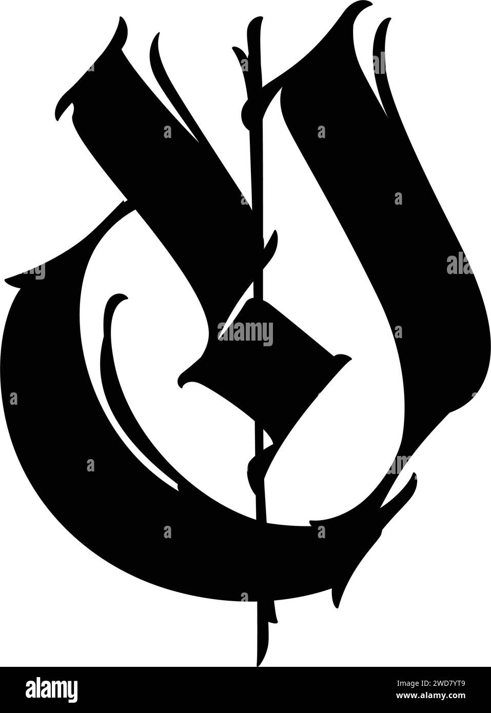 Letter O, in the Gothic style. Vector. Alphabet. Calligraphy and ...
