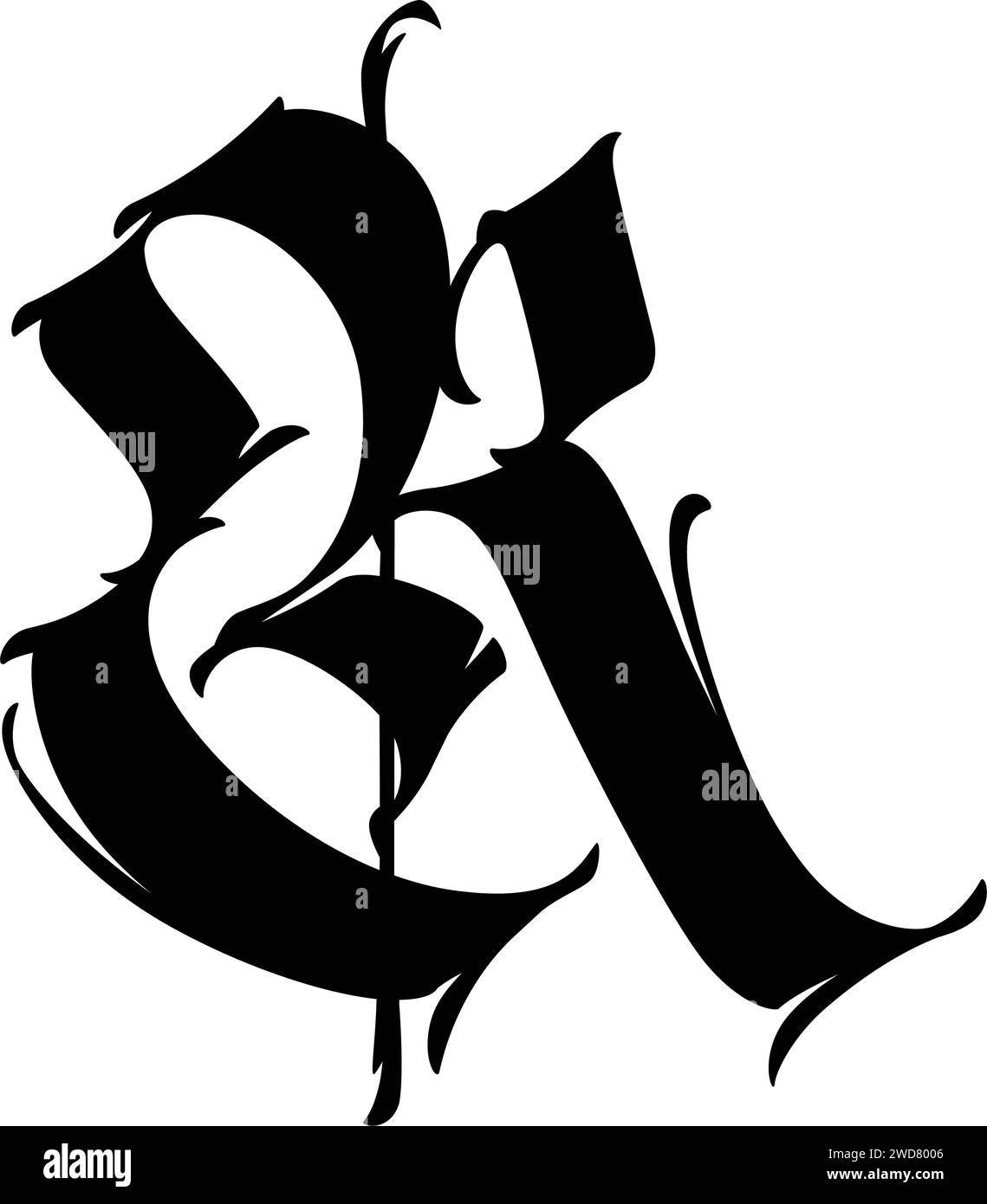 Cursive Letter R Tattoo