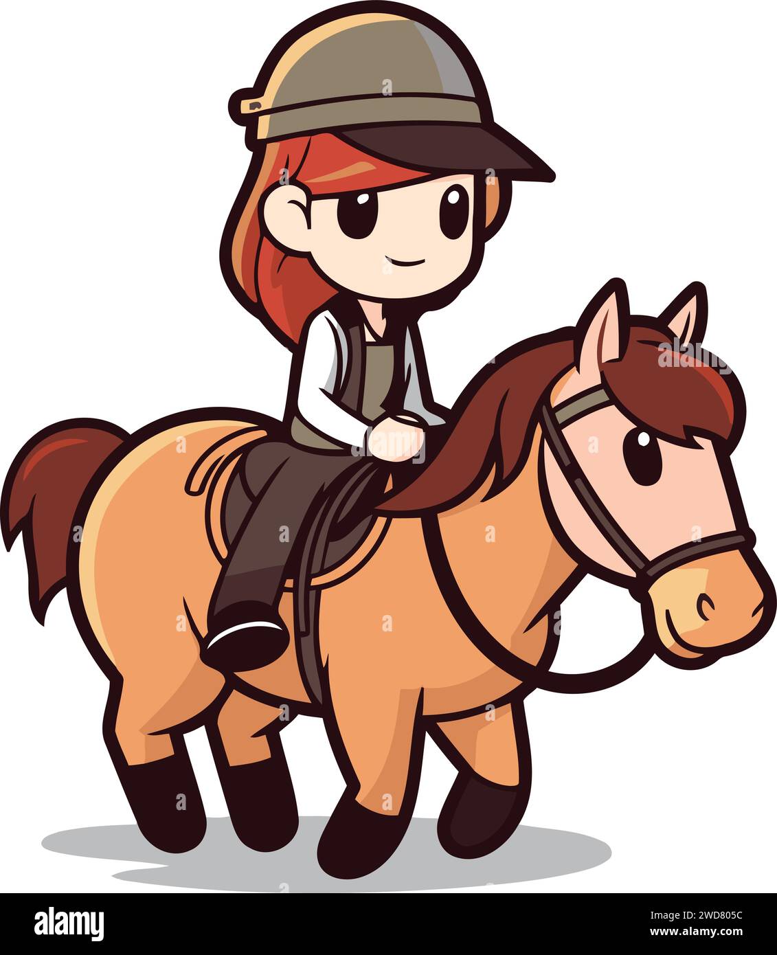 Girl riding horse Stock Vector Images - Alamy