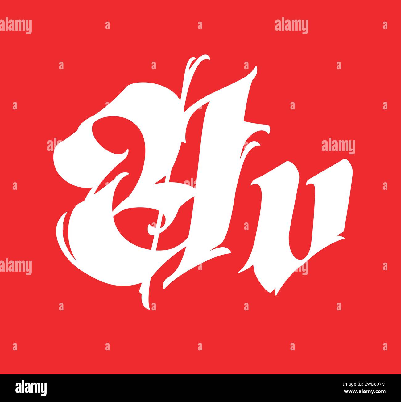 Letter U, in the Gothic style. Vector. Alphabet. Calligraphy and ...
