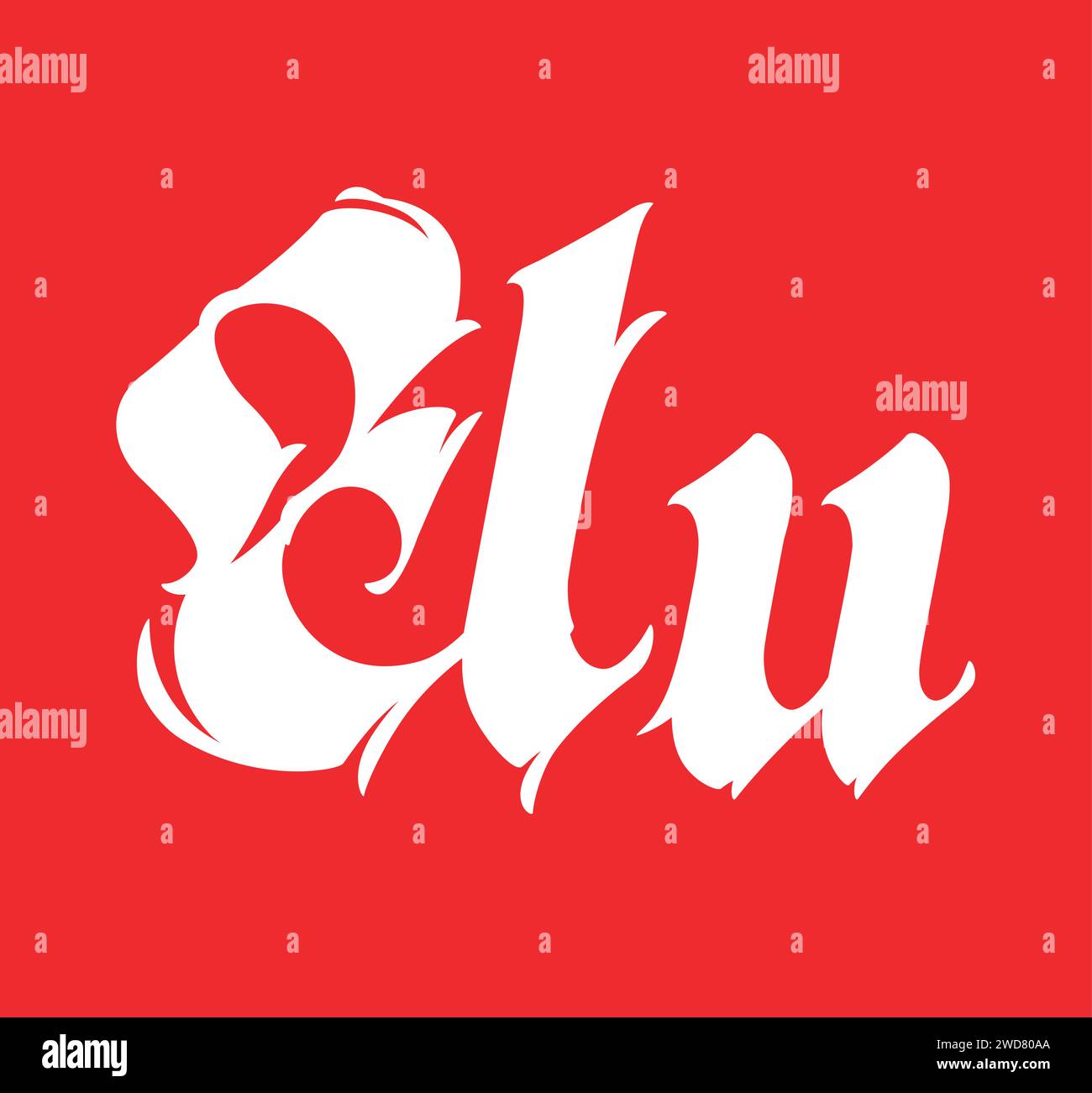 Letter U, in the Gothic style. Vector. Alphabet. Calligraphy and ...