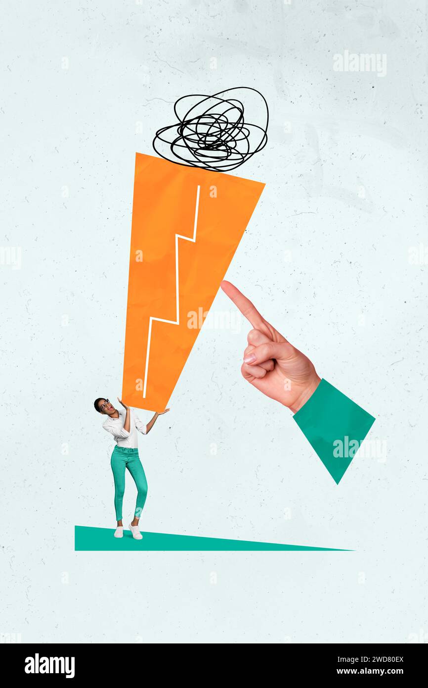 Exclusive magazine picture sketch collage image of finger showing lady ...