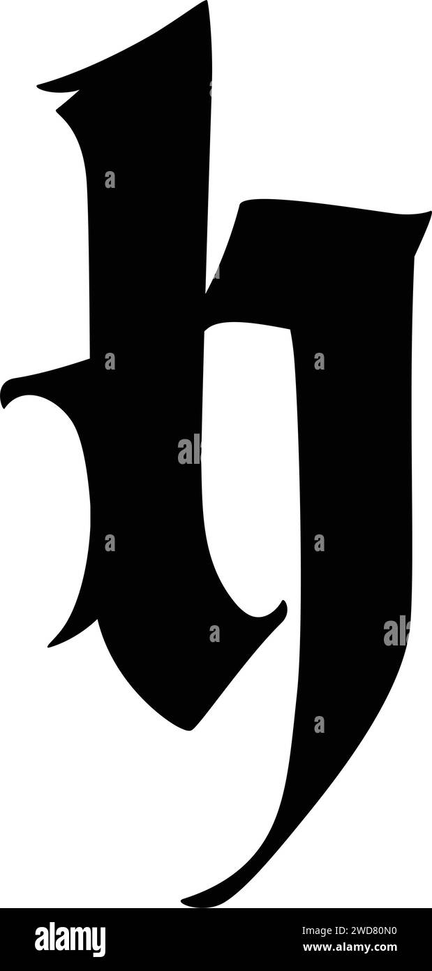 Letter, in the Gothic style. Vector. Alphabet. Calligraphy and ...