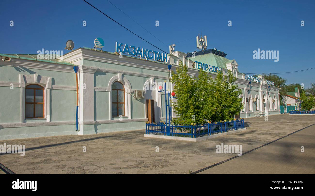 Aral Sea railway station in Aral (Aralsk). Kazakhstan Stock Photo - Alamy