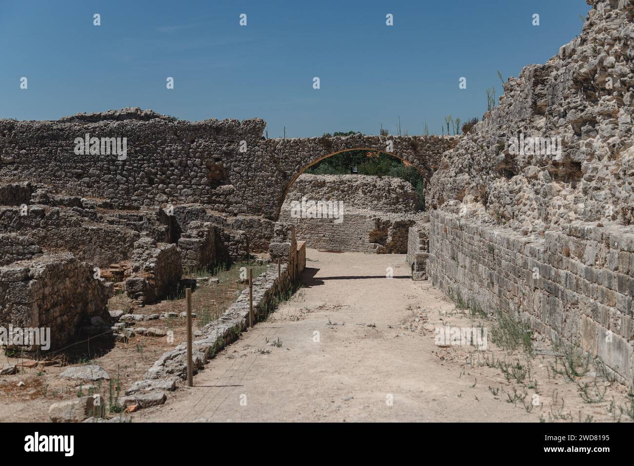 Image of the Roman ruins in Conimbriga, Portugal. Historical elements ...