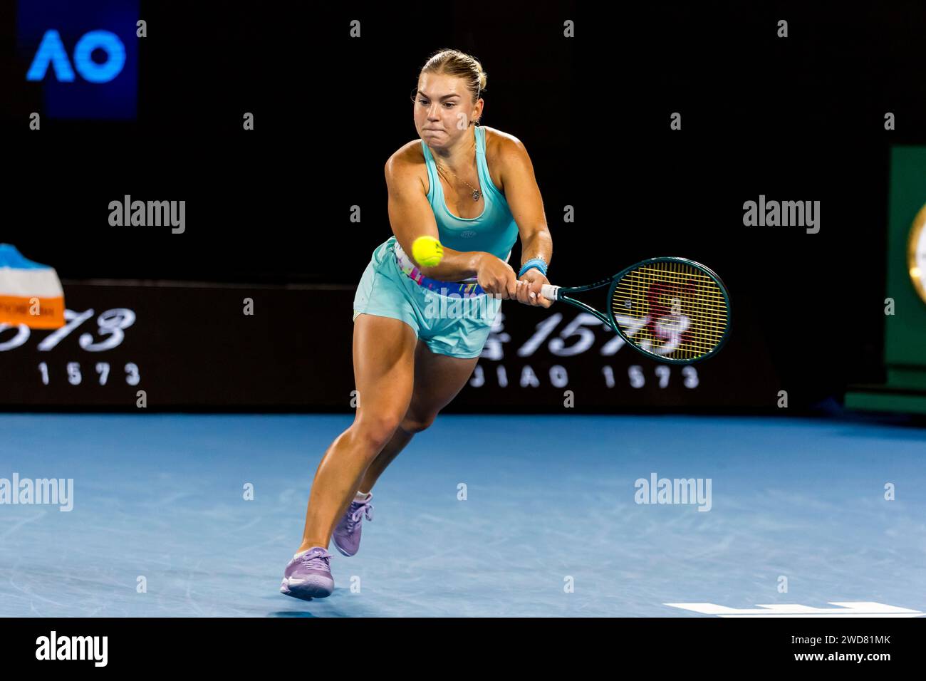 MELBOURNE, VIC - JANUARY 19: Maria Timofeeva of Russia in action during ...