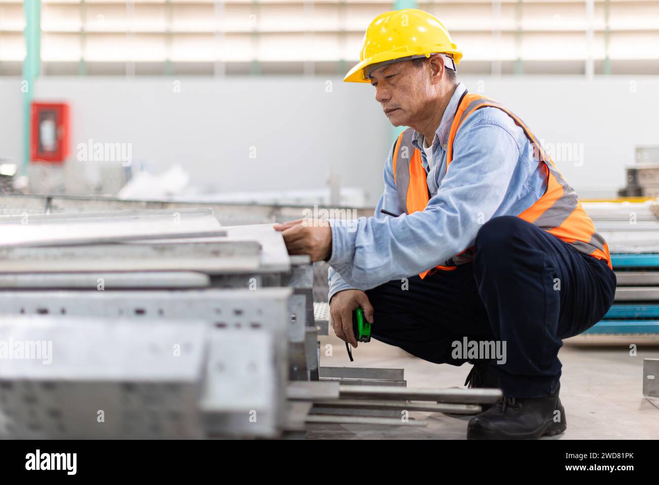 Construction engineer builder install perforated tray metal wireway ...