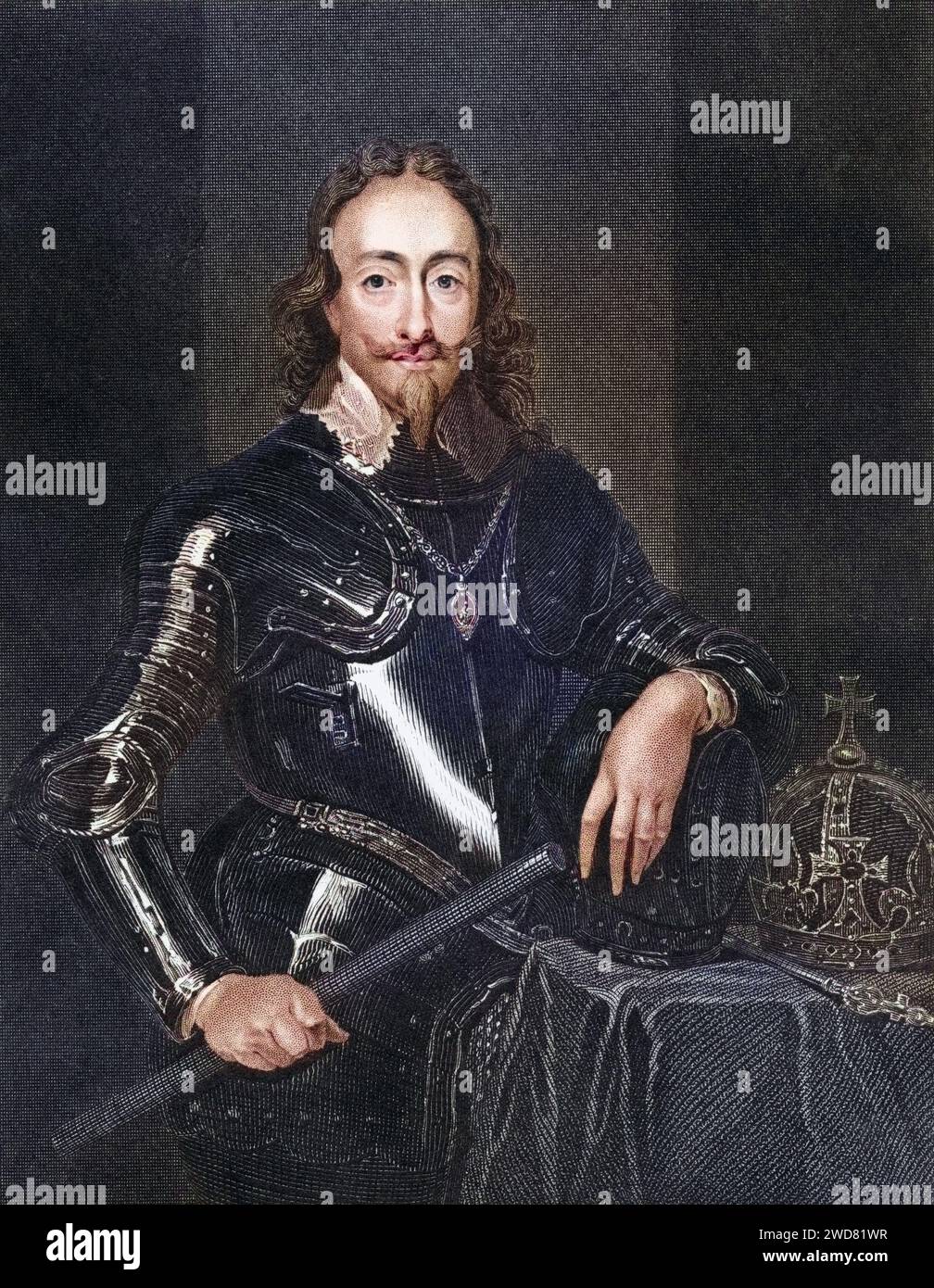 English monarch ruler england black and white drawing illustration ...